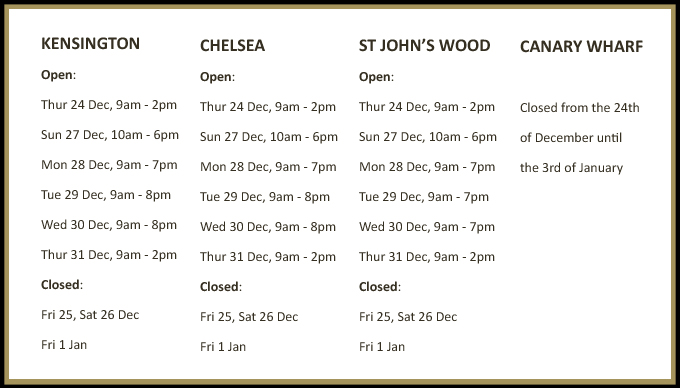 We are open over Christmas!